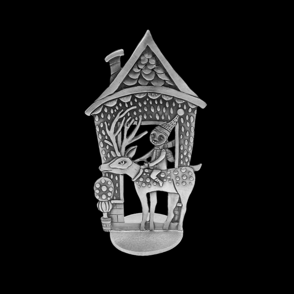 Leandra Drumm "Elf & Reindeer Village" Sculpture – Don Drumm Studios