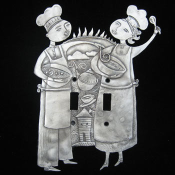 Leandra Drumm "Sunrise Chefs" Double Switch Plate – Don Drumm Studios